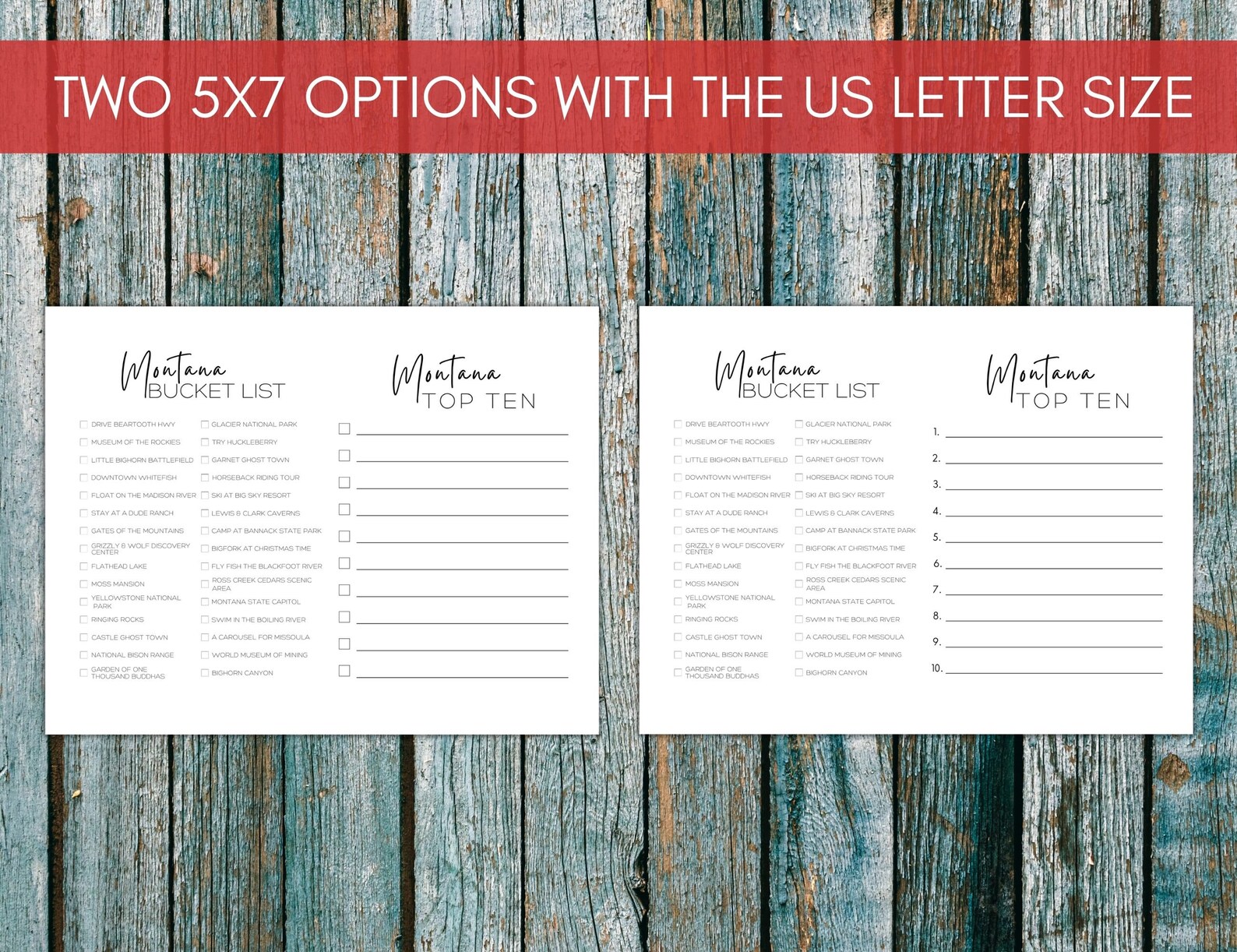 Montana Bucket List Printable | America's 50 States Travel Planner ...