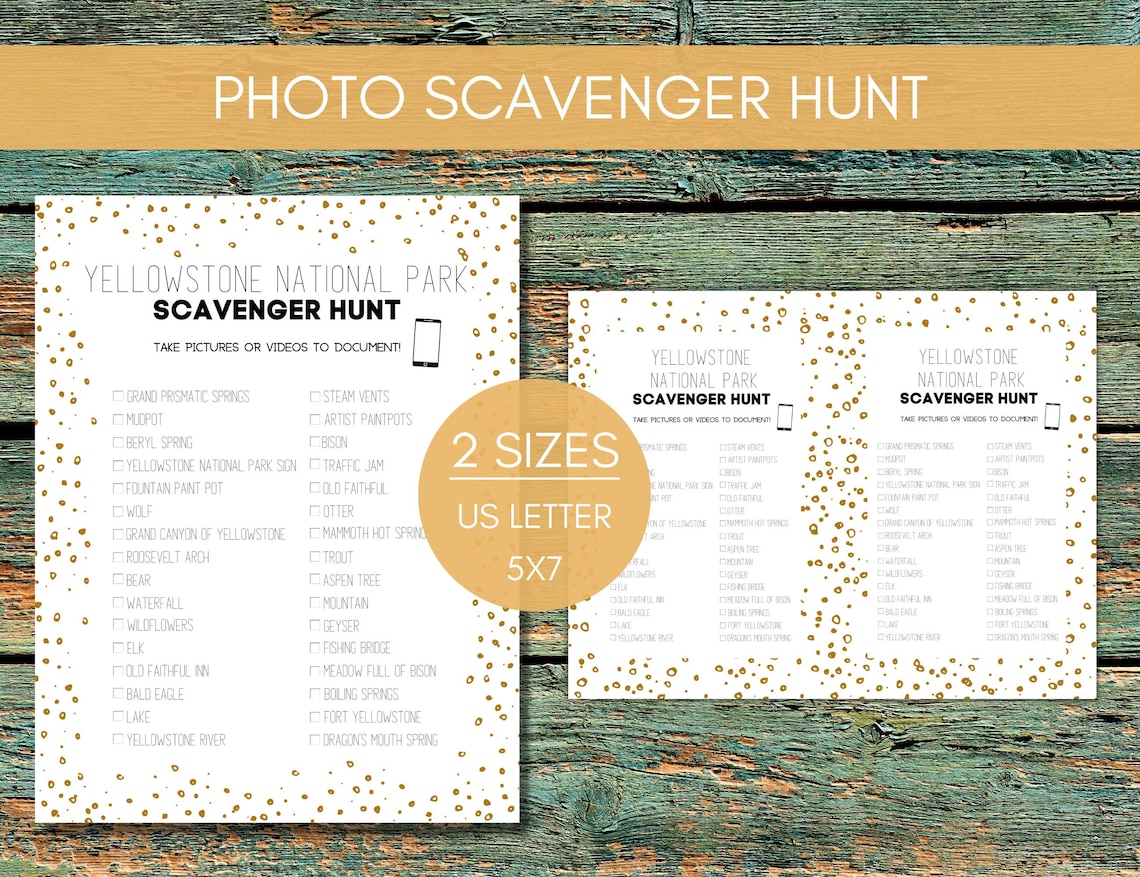 Yellowstone National Park Printable Vacation Games US National Park ...