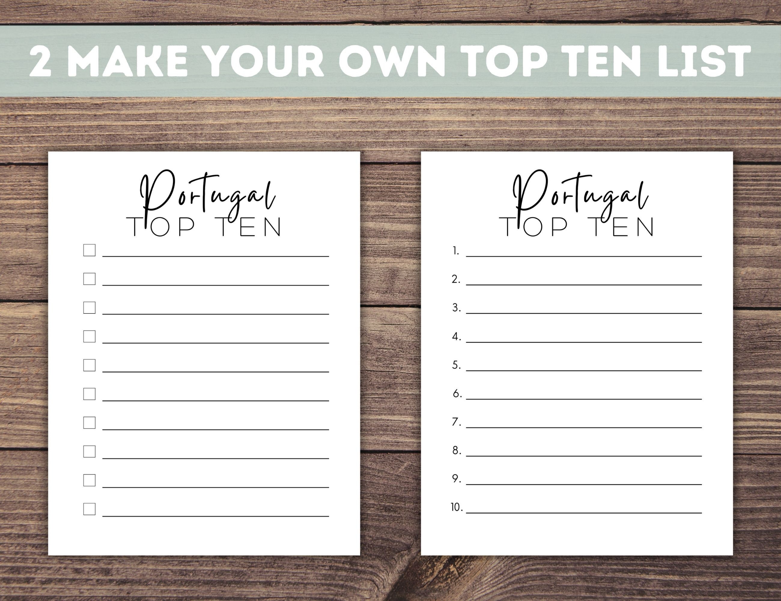 Portugal Bucket List Printable | Portugal Travel List Planner | Travel ...