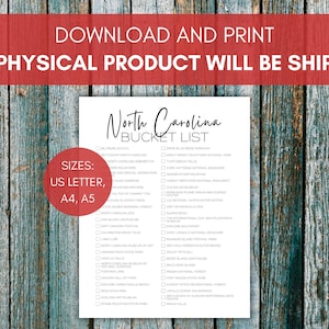 North Carolina Bucket List Printable | America's 50 States Travel ...