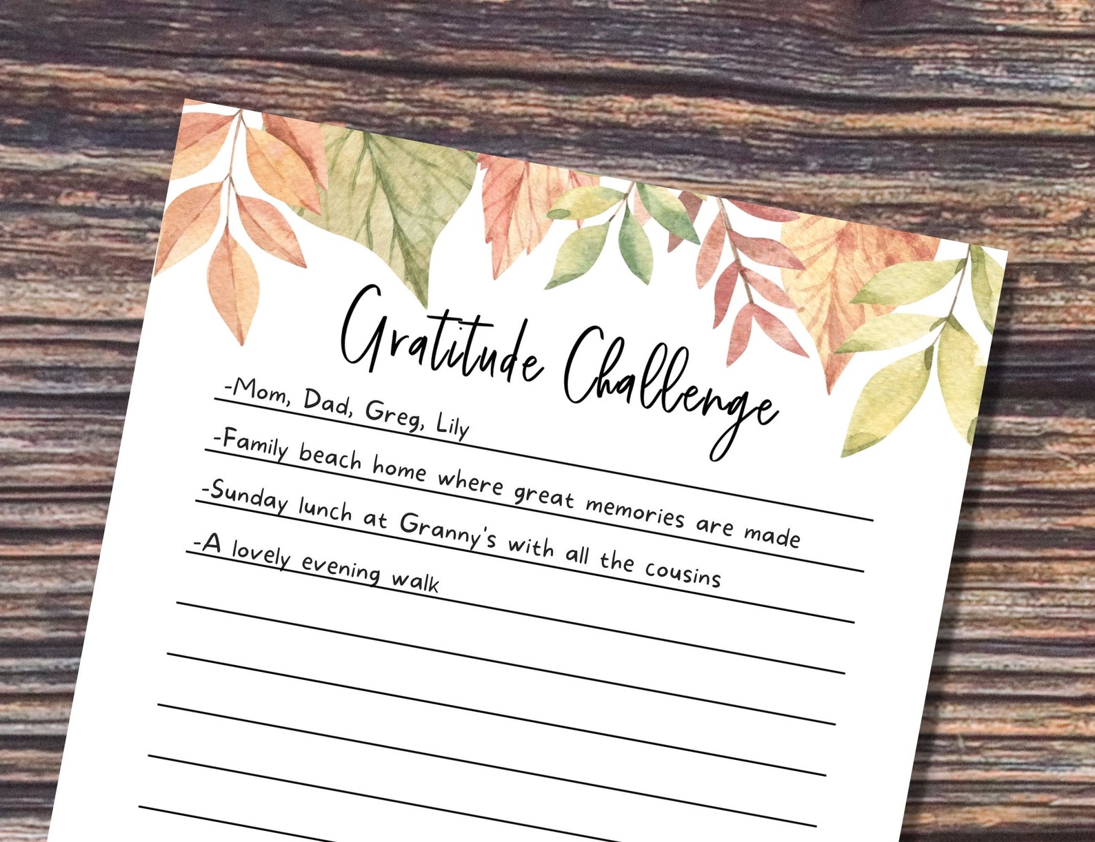 30 Day Gratitude Challenge Printable | Monthly Challenge Tracker ...