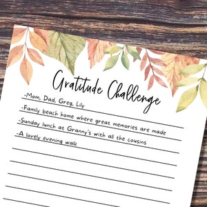 30 Day Gratitude Challenge Printable | Monthly Challenge Tracker ...
