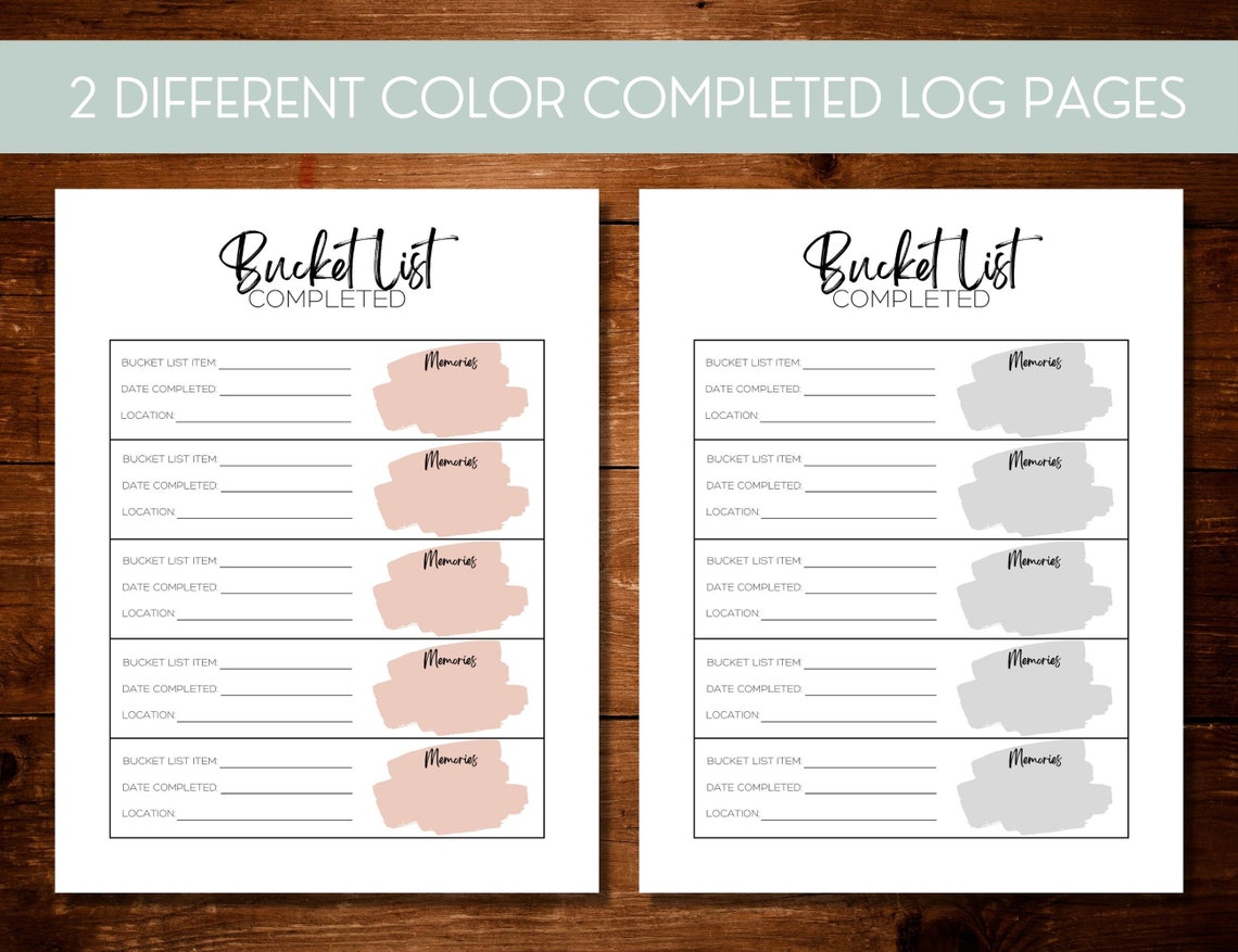 Printable Bucket List PDF | Blank DIY Bucket List | Goal Planner ...