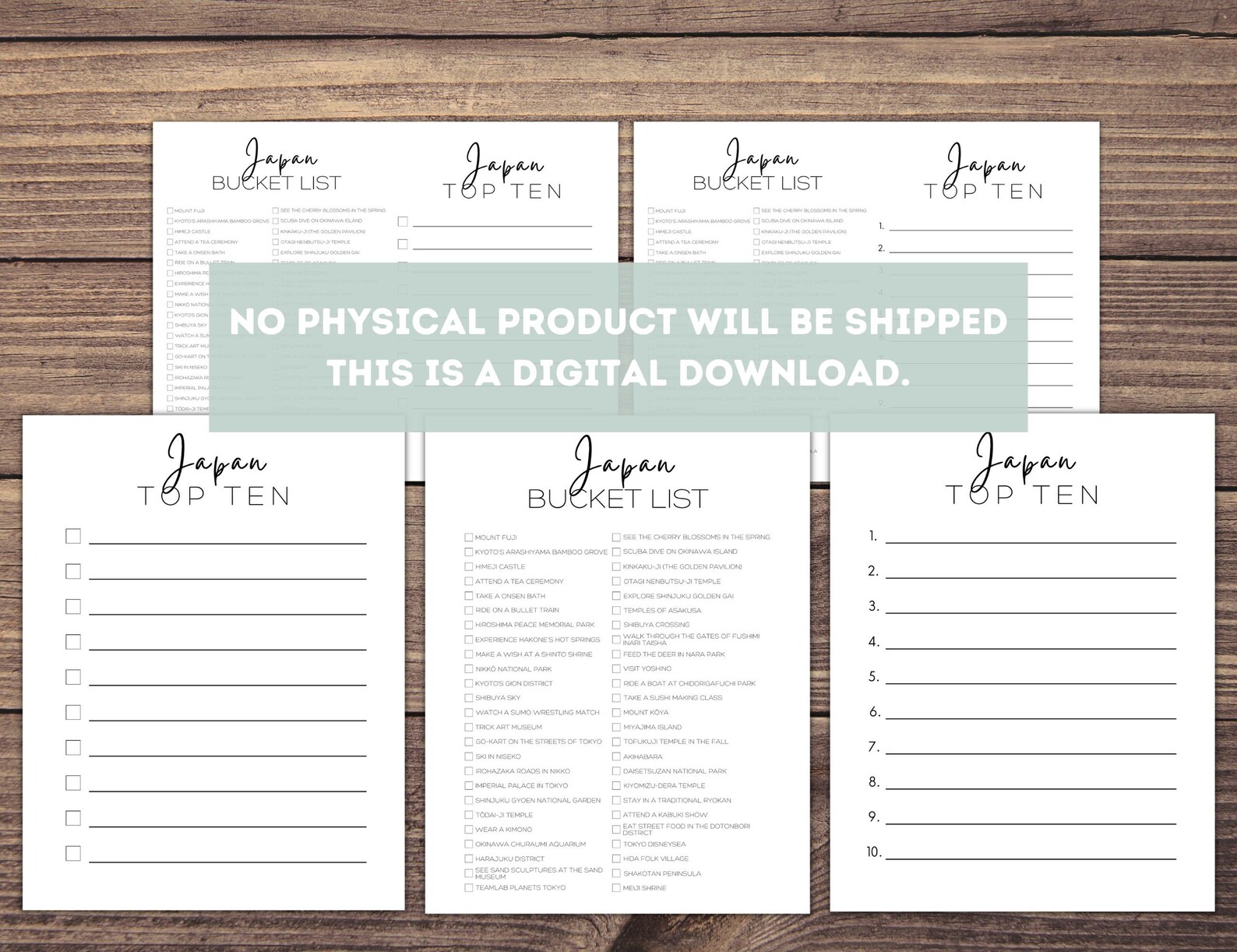 Japan Bucket List Printable | Japan Travel Planner Checklist | Japan ...
