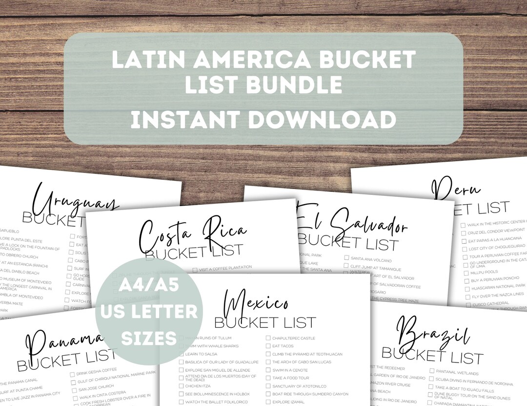 Latin America Bucket List Printable Bundle | South America Travel to Do ...