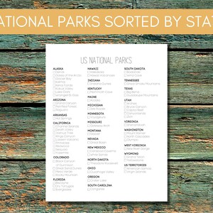 US National Park Checklist Printable 63 Parks 2023 Complete - Etsy