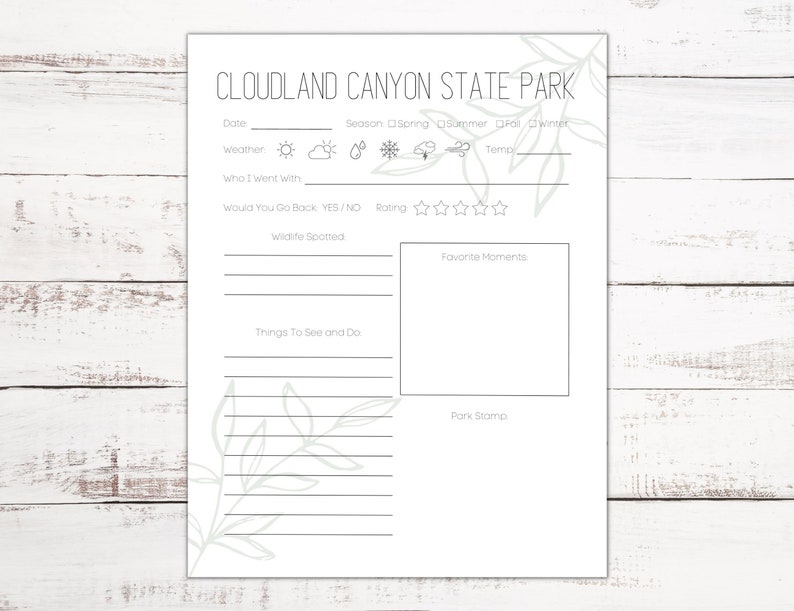 Georgia State Parks and Recreation Checklist Printable Travel Journal ...