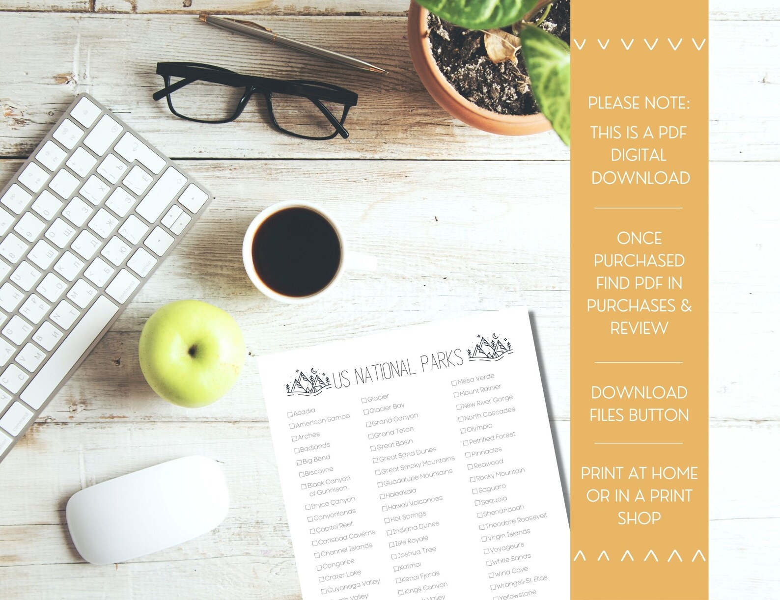 US National Park Checklist | Printable 63 Parks 2024 Complete List ...