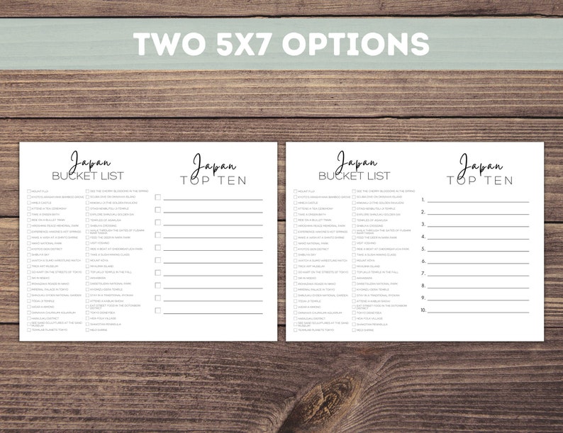Japan Bucket List Printable Japan Travel Planner Checklist - Etsy