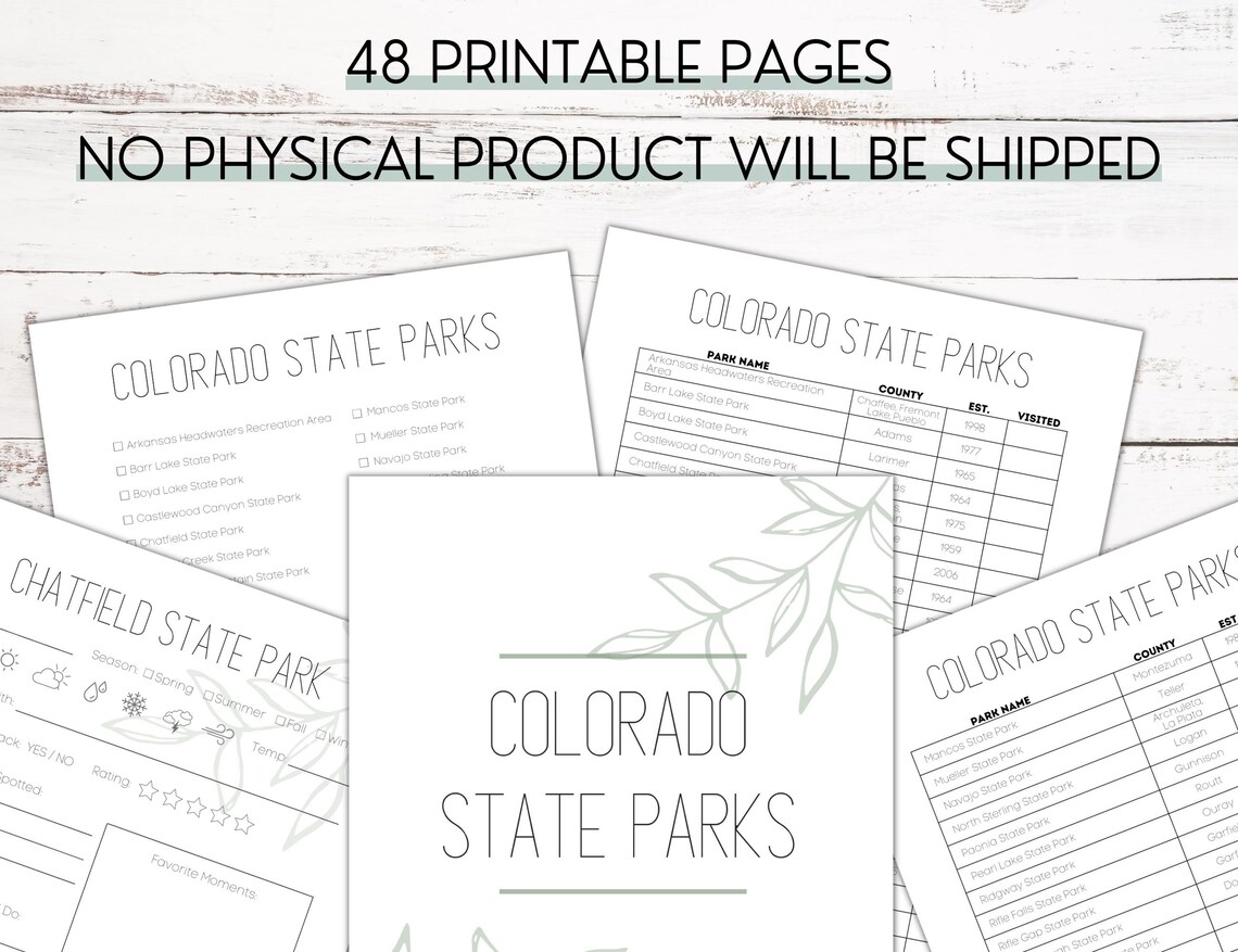Colorado State Parks and Recreation Checklist Colorado Park Tracker ...