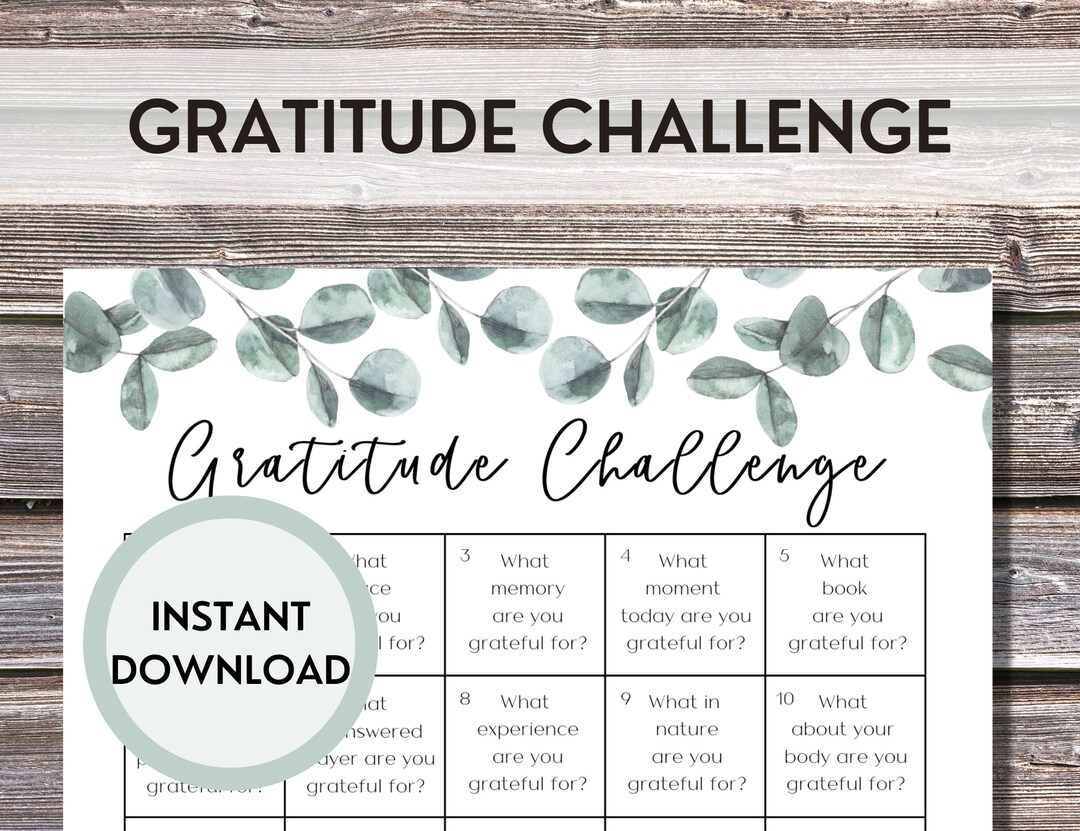 30 Day Gratitude Challenge Printable Monthly Challenge - Etsy