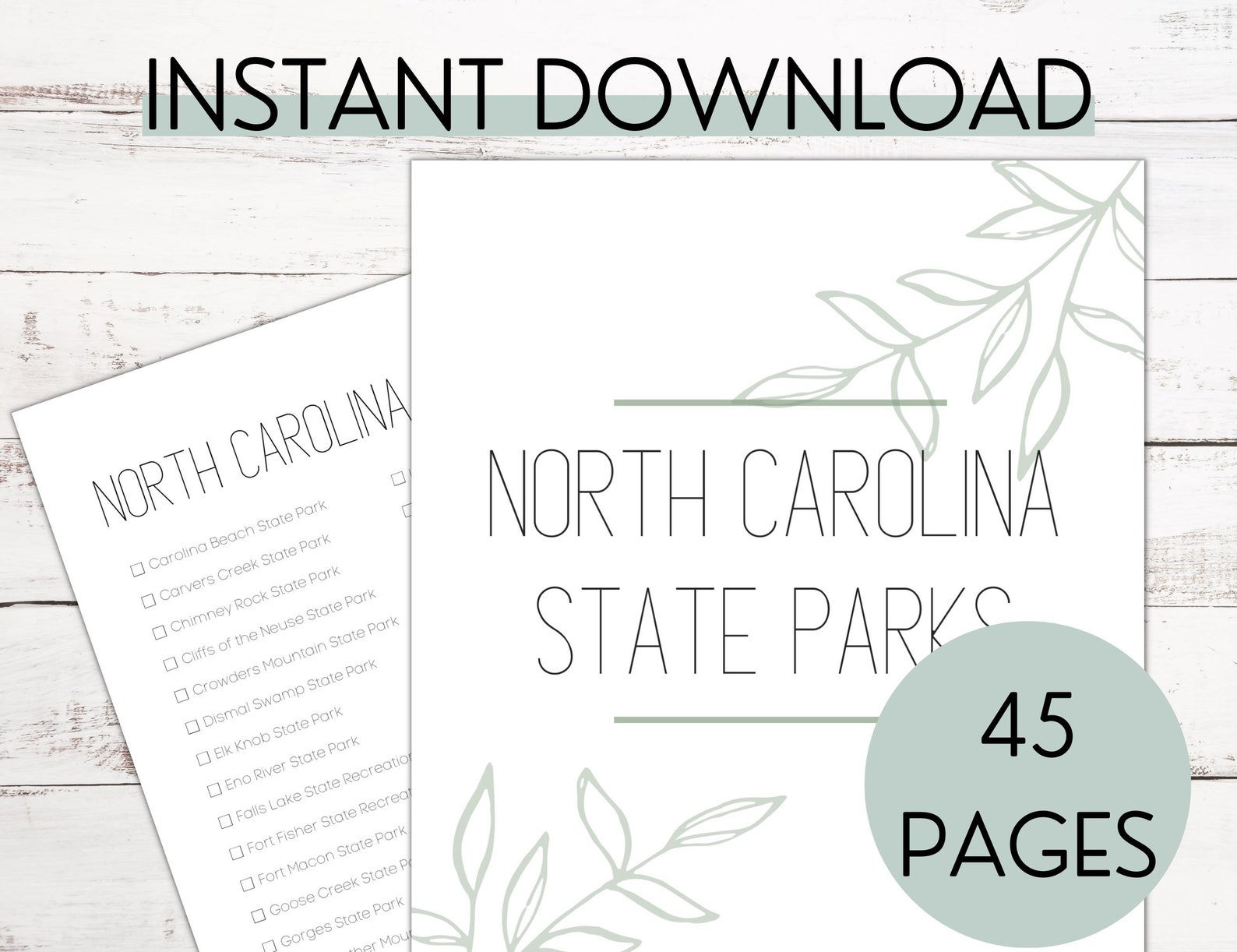 North Carolina State Parks and Recreation Checklist Printable - Etsy