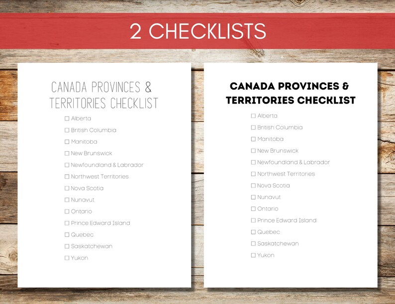 Canada Checklist Printable Canada Provinces List Challenge Family ...