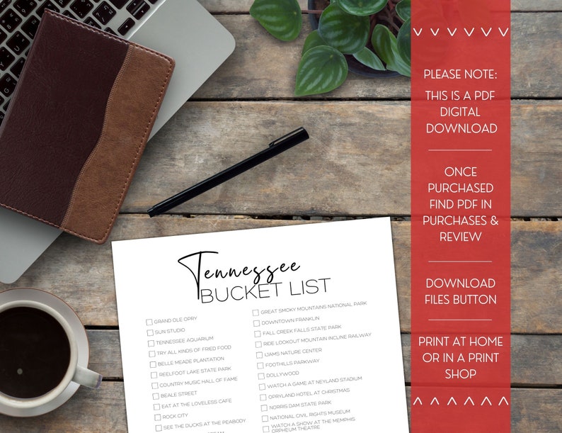 Tennessee Bucket List Printable | America's 50 States Travel Planner ...
