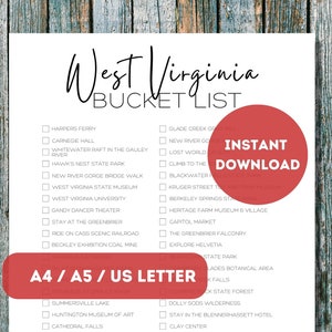 West Virginia Bucket List Printable | America's 50 States Travel ...