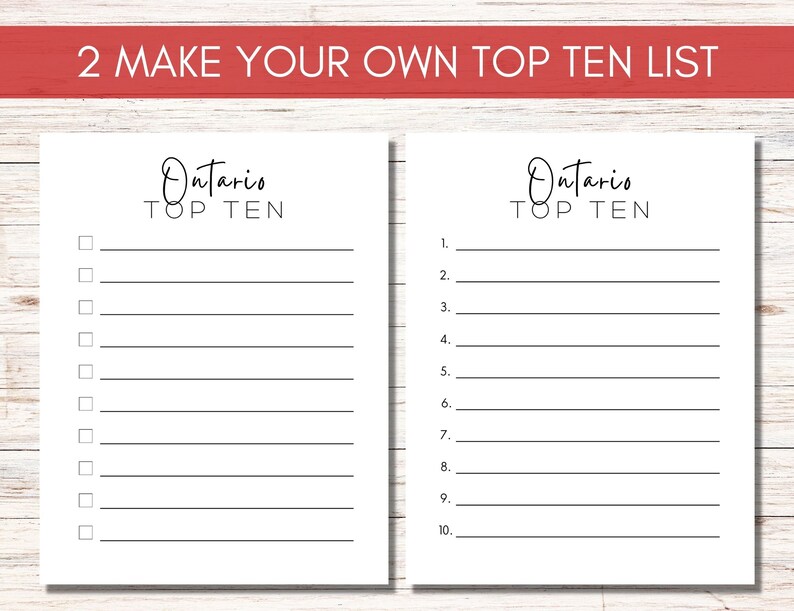 Ontario Bucket List Printable | Canada Travel Planner Checklist ...