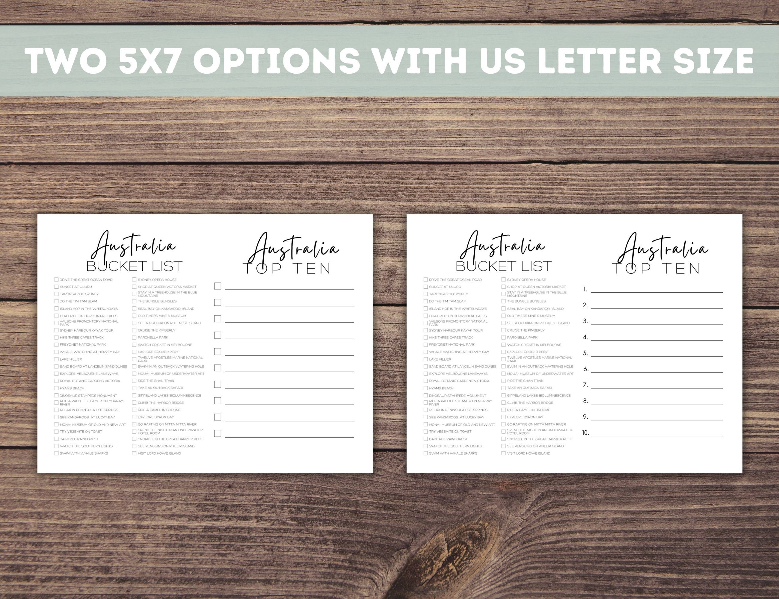 Australia Bucket List Printable | Australia Travel Planner Checklist ...