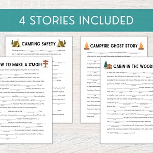 Family Camping Word Game Printable | Funny Word Libs for Camping Party ...