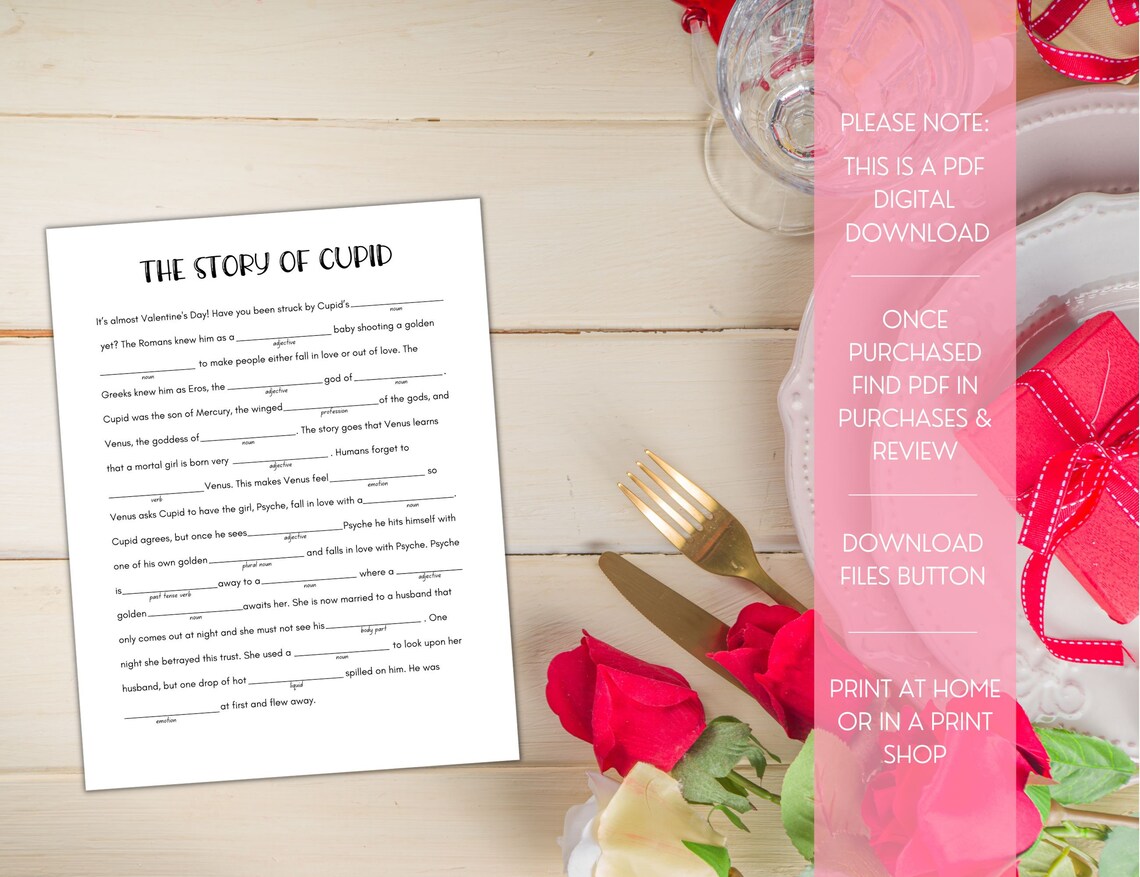 Valentine's Day Libs Word Game Valentine Party Printable Game Funny ...