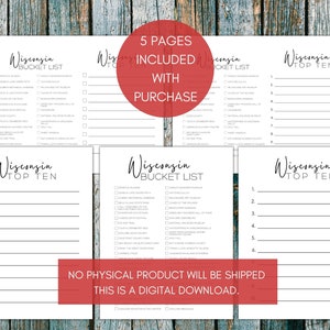 Wisconsin Bucket List Printable | America's 50 States Travel Planner ...