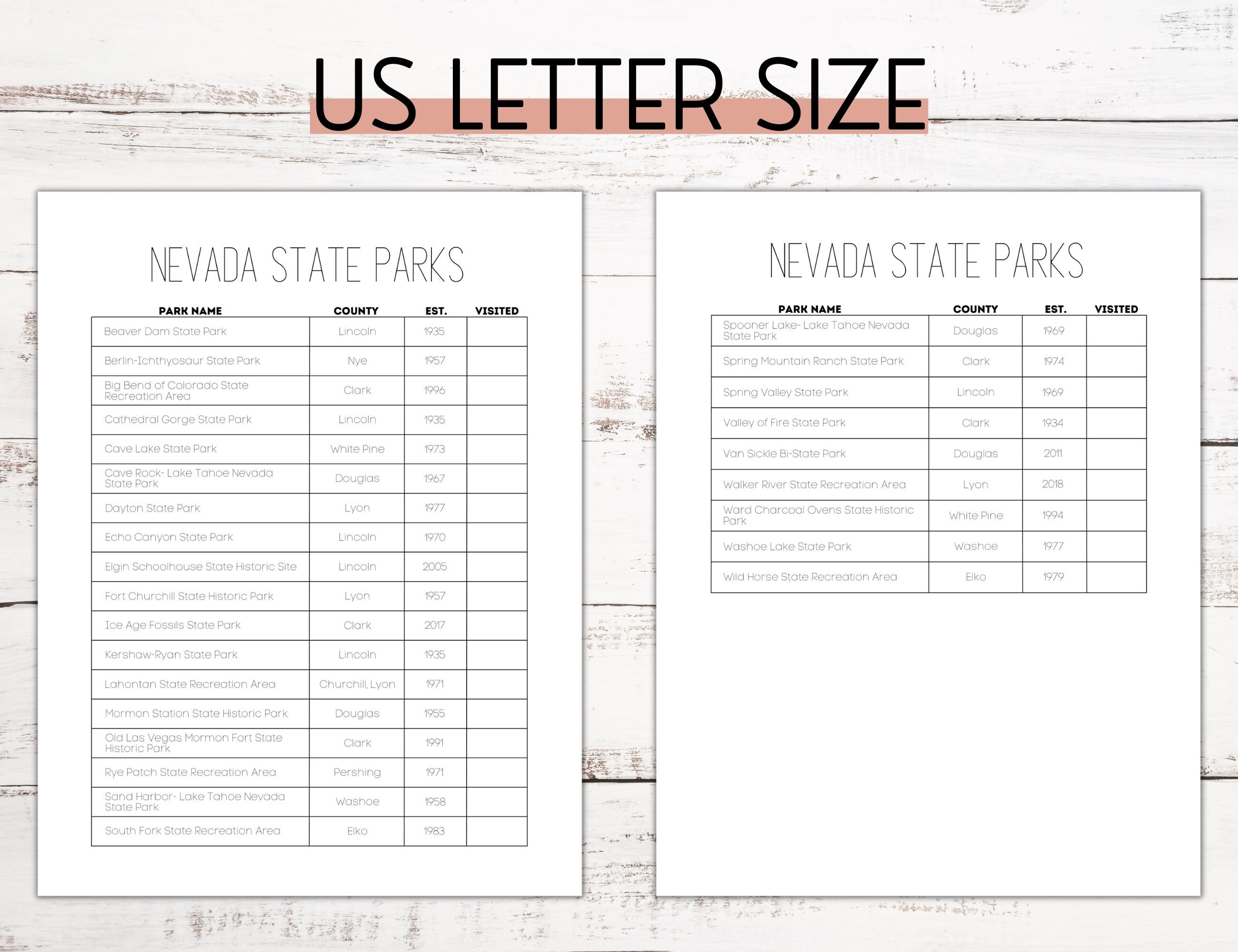Nevada State Parks and Recreation Checklist | State Parks Travel ...
