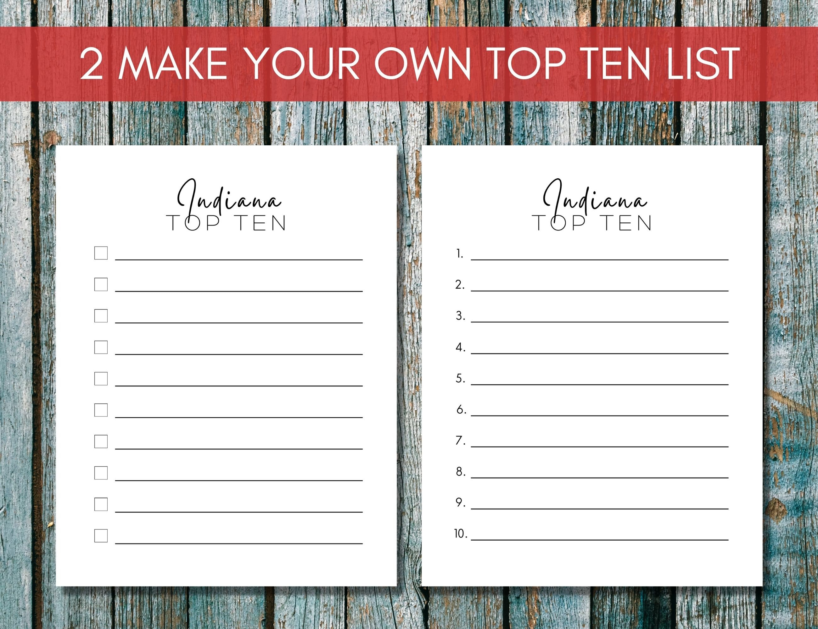 Indiana Bucket List Printable Top Things to Do Travel Planner Indiana ...