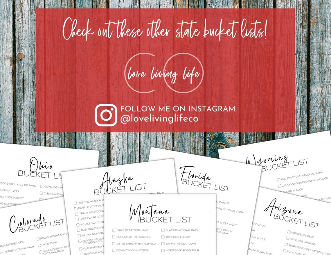 Washington Bucket List Printable | America's 50 States Travel Planner ...