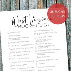 West Virginia Bucket List Printable America's 50 States - Etsy