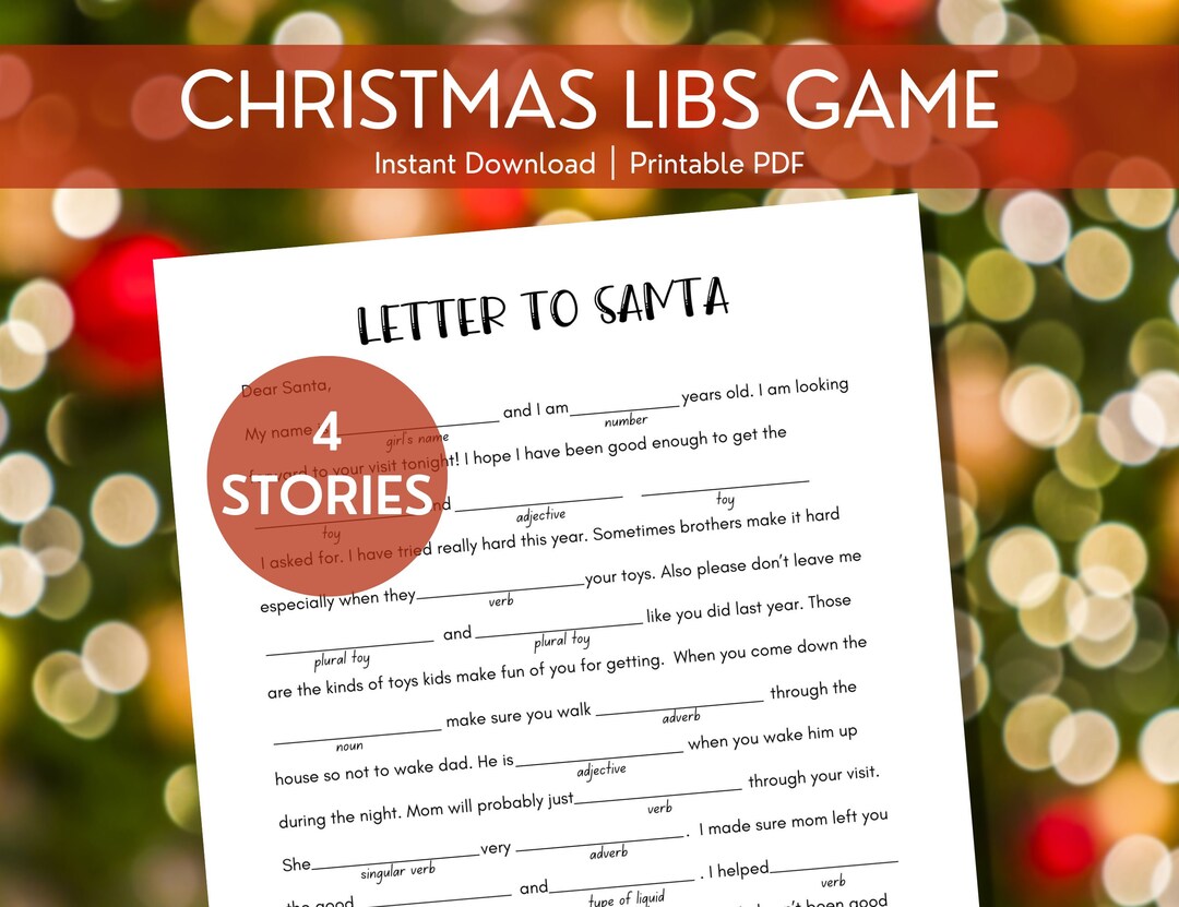 Family Christmas Libs Printable Games | Funny Fill in the Blank Word ...