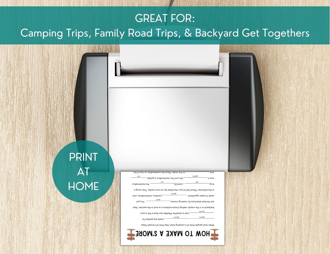 Family Camping Word Game Printable Funny Word Libs for Camping Party ...