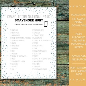 Grand Teton National Park Photo Scavenger Hunt | US National Park ...