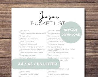 Japan Bucket List Printable Japan Travel Planner Checklist Japan Travel ...