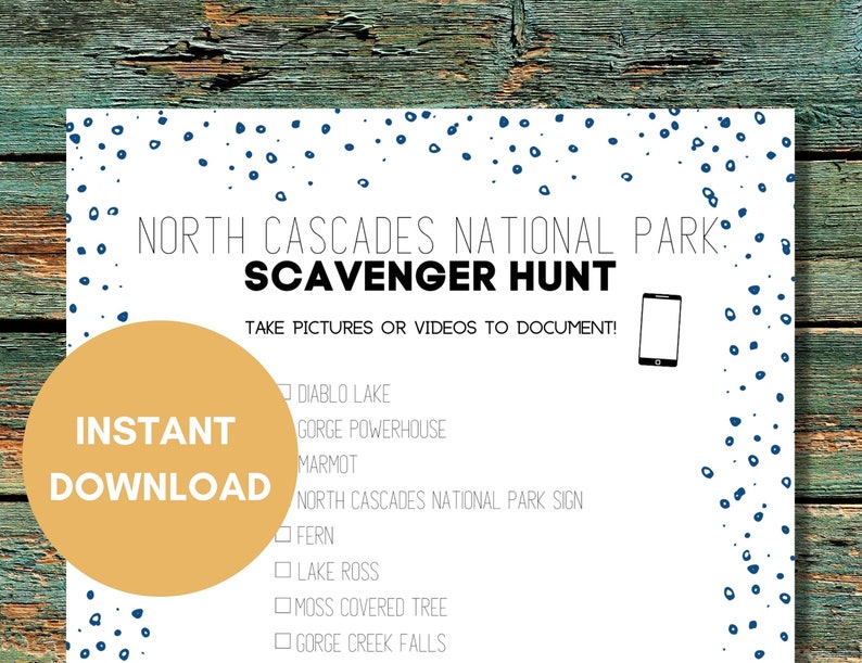 North Cascades National Park Photo Scavenger Hunt US - Etsy