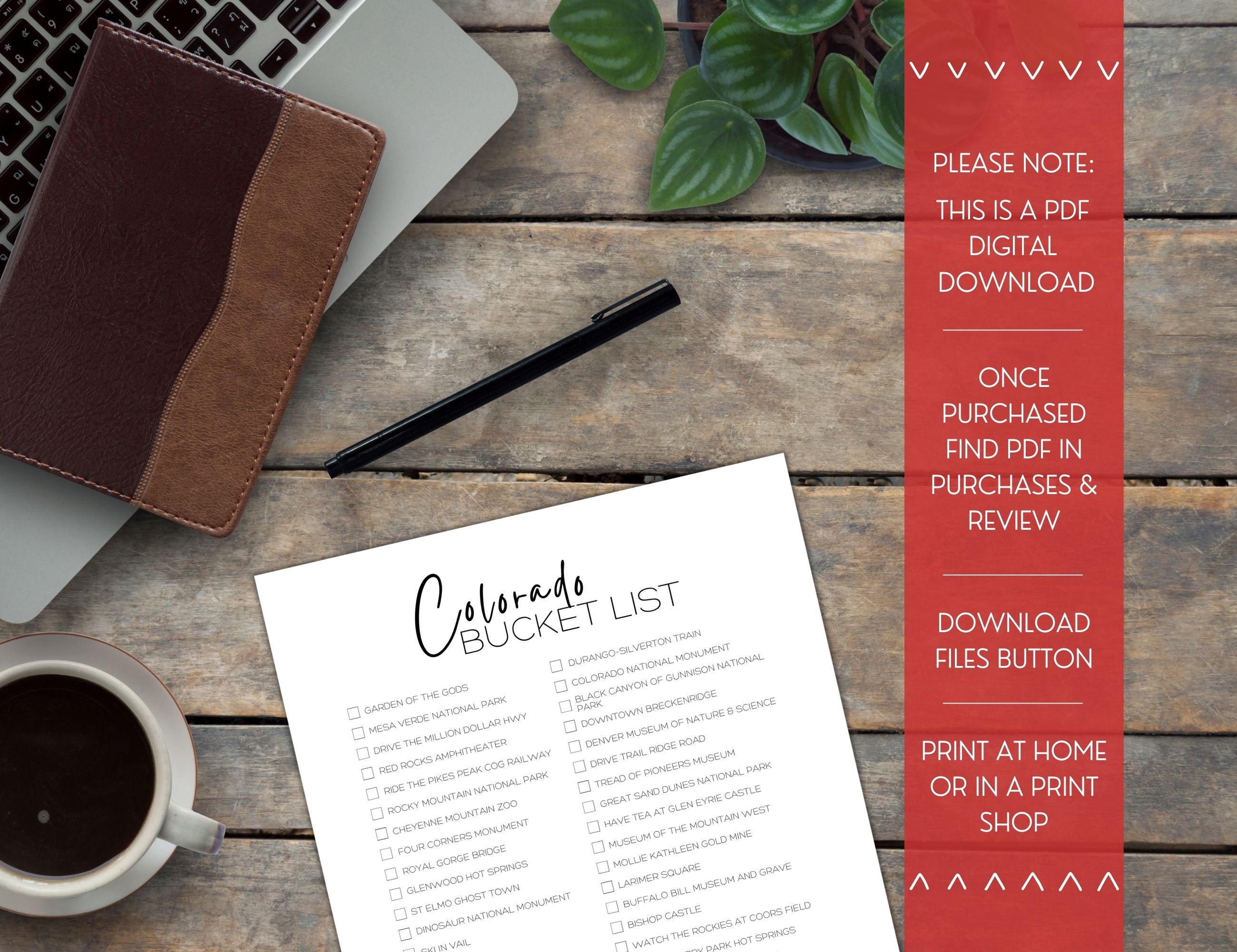 Colorado Bucket List Printable | America's 50 States Travel Planner ...