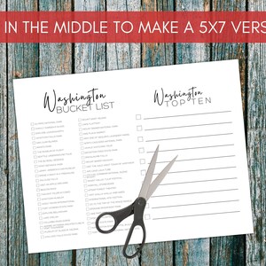 Washington Bucket List Printable | America's 50 States Travel Planner ...