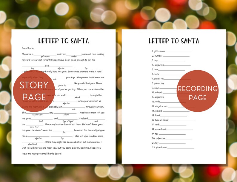 Family Christmas Libs Printable Games | Funny Fill in the Blank Word ...