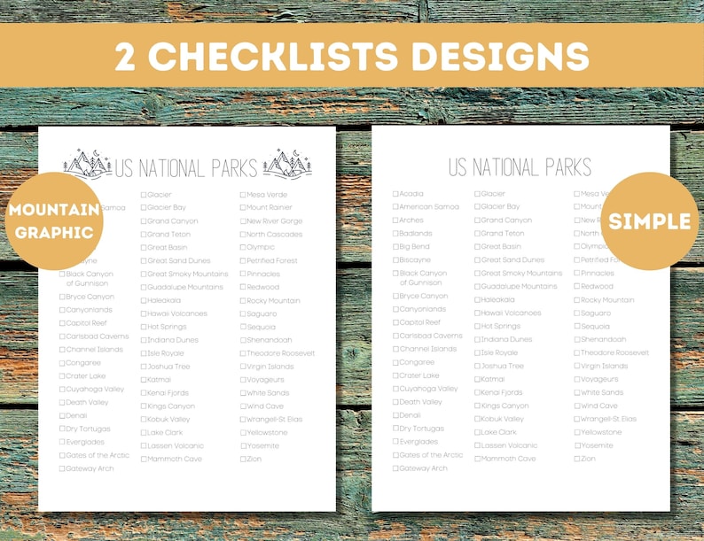 US National Park Checklist | Printable 63 Parks 2024 Complete List ...