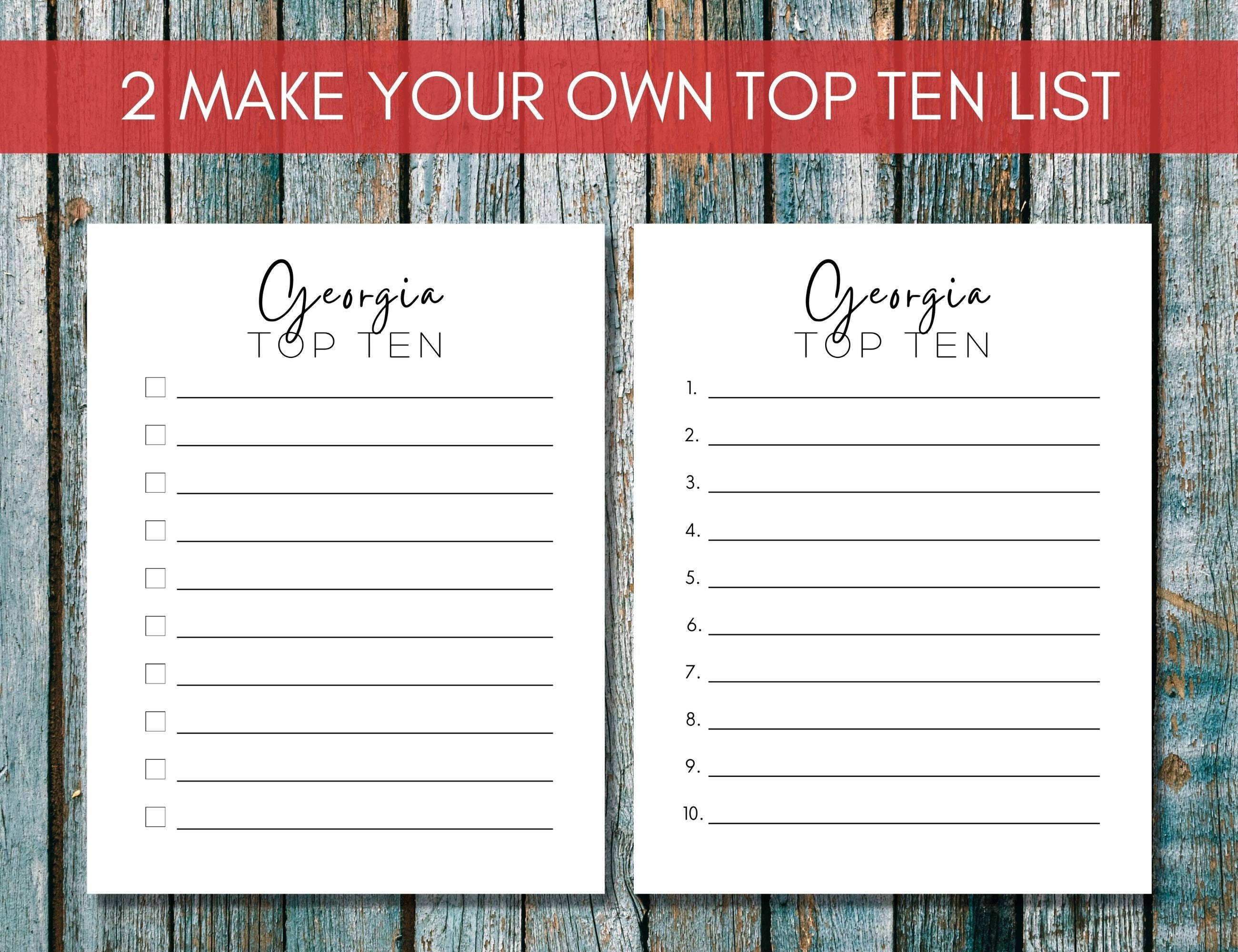 Georgia Bucket List Printable | America's 50 States Travel Planner ...