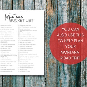 Montana Bucket List Printable | America's 50 States Travel Planner ...