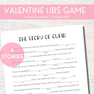 Valentine's Day Libs Word Game Valentine Party Printable Game Funny ...