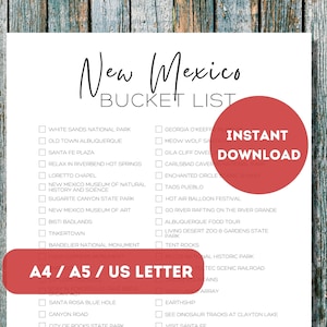 New Mexico Bucket List Printable | America's 50 States Travel Planner ...
