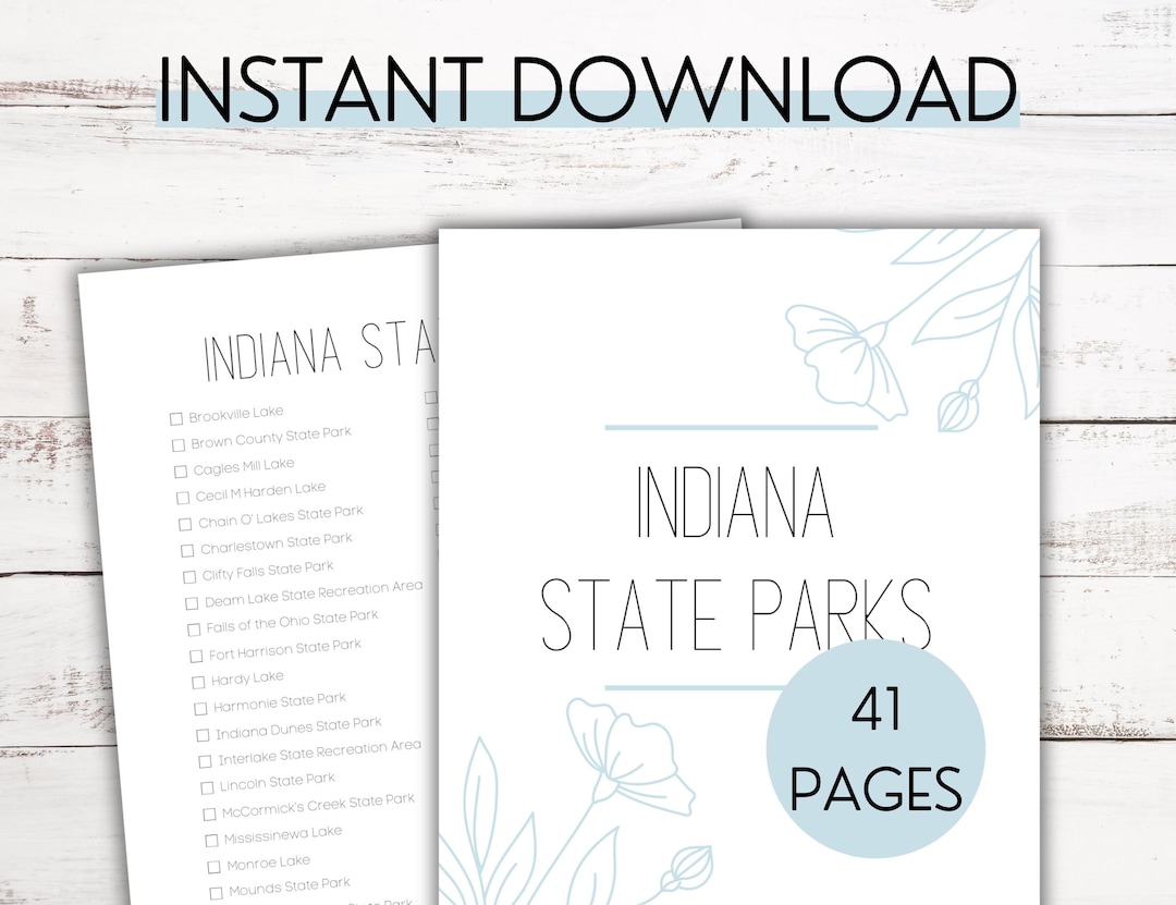 Indiana State Parks and Recreation Checklist | Printable Travel Journal ...