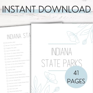 Indiana State Parks and Recreation Checklist | Printable Travel Journal ...