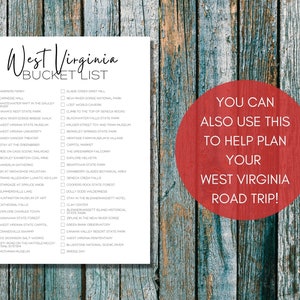 West Virginia Bucket List Printable | America's 50 States Travel ...
