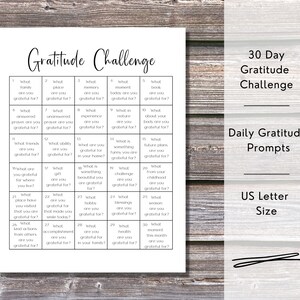 30 Day Gratitude Challenge Printable | Monthly Challenge Tracker ...