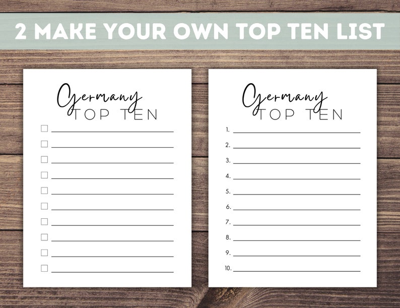 Germany Bucket List Printable | Germany Travel Planner Checklist ...
