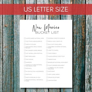 New Mexico Bucket List Printable America's 50 States - Etsy