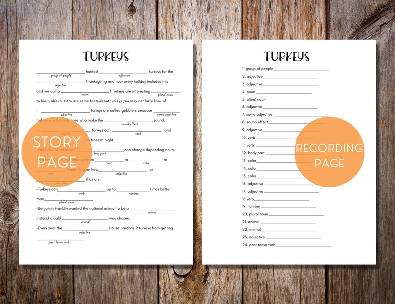 Family Thanksgiving Libs Printable Games | Funny Fill in the Blank Word ...