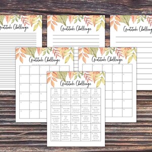30 Day Gratitude Challenge Printable | Monthly Challenge Tracker ...
