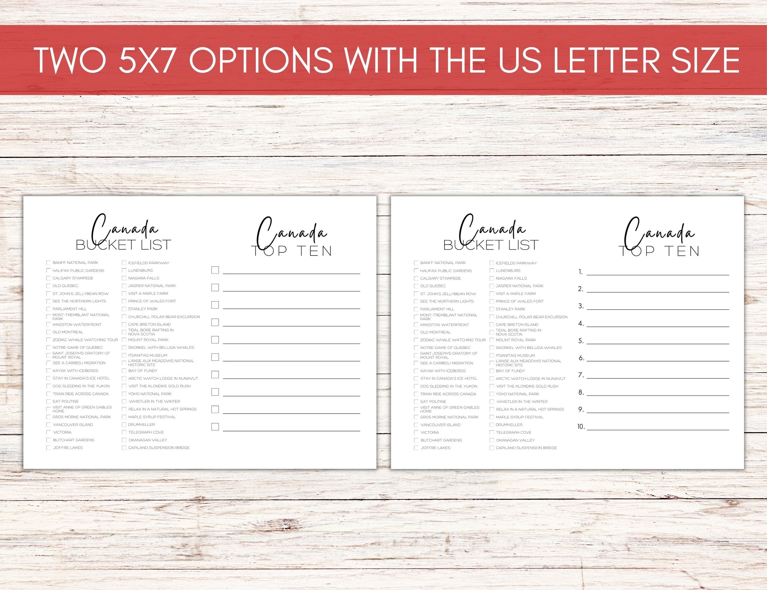 Canada Bucket List Printable Canada Travel Planner Checklist Canada ...